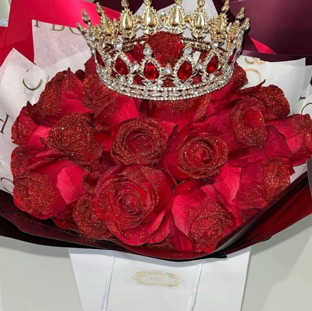 50 Roses Eternal Homemade Glitter Bouquet Valentines Day - Etsy UK