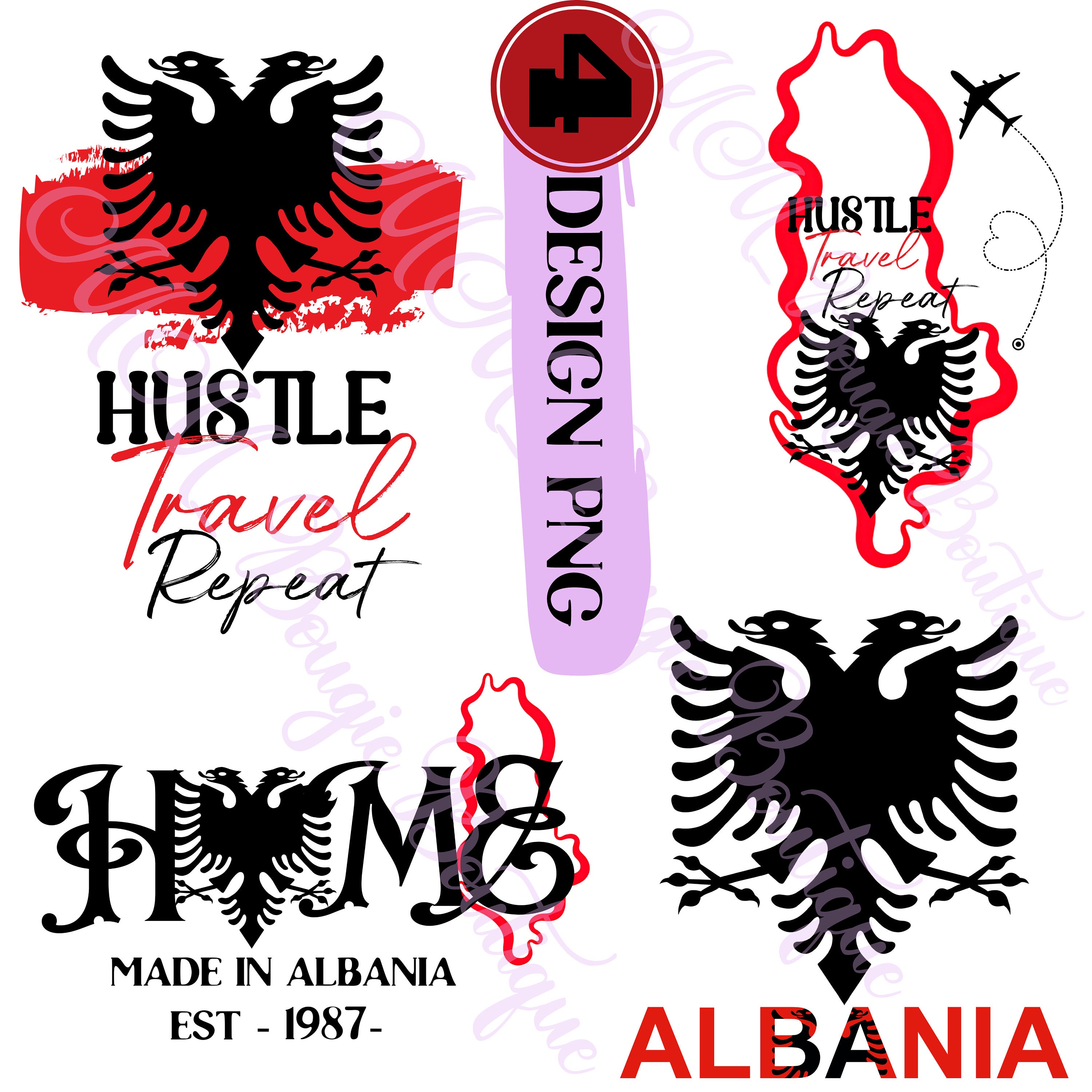 Albanian Heritage Digital Design Bundle, Eagle PNG, Hustle Motif ...