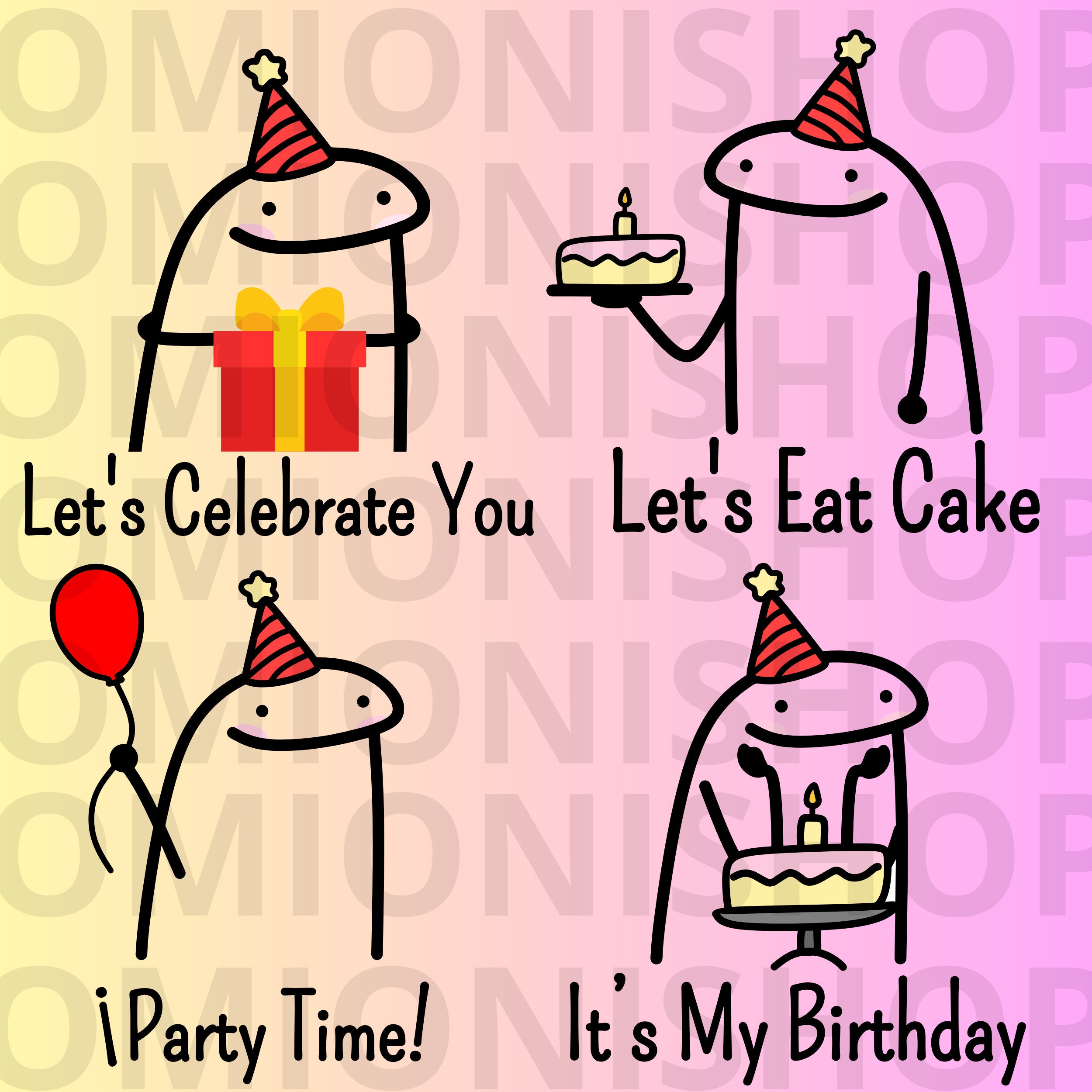 Flork Happy Birthday, Gift, Birthday, 4 Templates, SVG, PNG, Flork ...