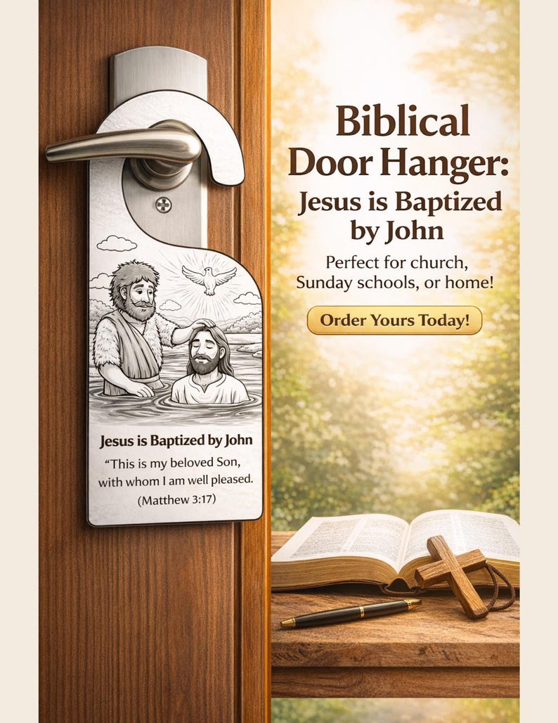 Jesus Baptism Door Hanger Craft for Kids | John the Baptist Bible ...