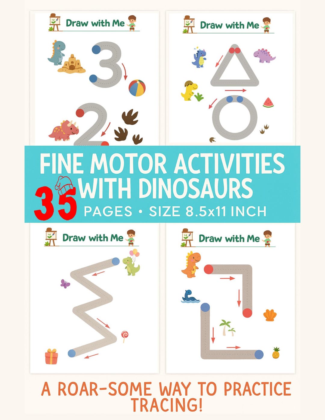 Fine Motor Activities With Dinosaurs, Develop Pencil Control ...