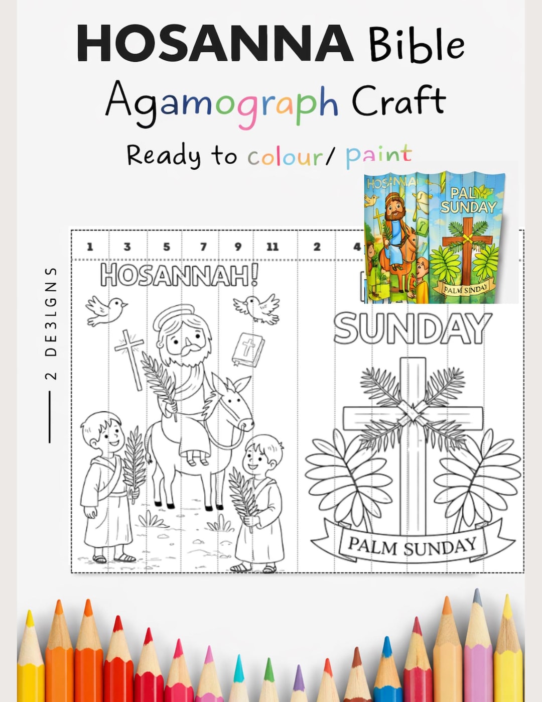 Hosanna Bible Agamograph Craft | Palm Sunday Activity for Kids ...
