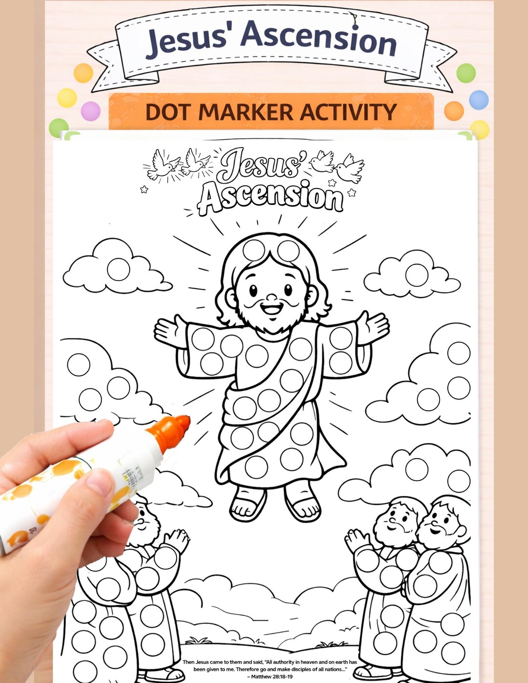 Easter Jesus is Alive Dot by Dot | Holy Week Bible Activity for Kids ...