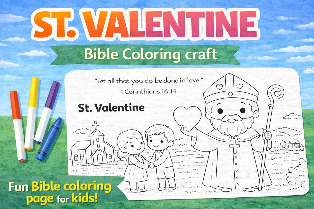St Valentine Coloring Page | Catholic Saint Coloring for Kids | Bible ...