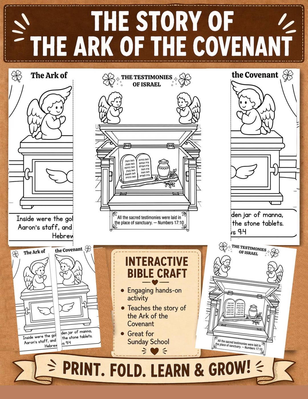 The Ark of the Covenant Craft | Bible Coloring Page Digital Download - Etsy