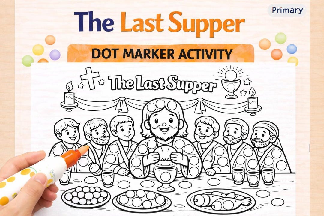 The Last Supper Dot Printable | Holy Week Bible Activity for Kids ...