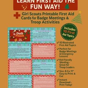 Girl Scouts First Aid Kit Cards - Etsy