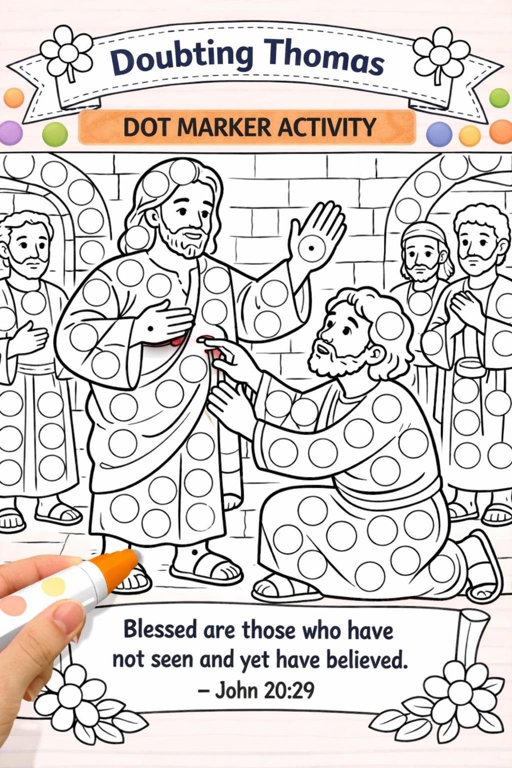 Doubting Thomas Dot Marker for Sunday School & Homeschool | Bible ...