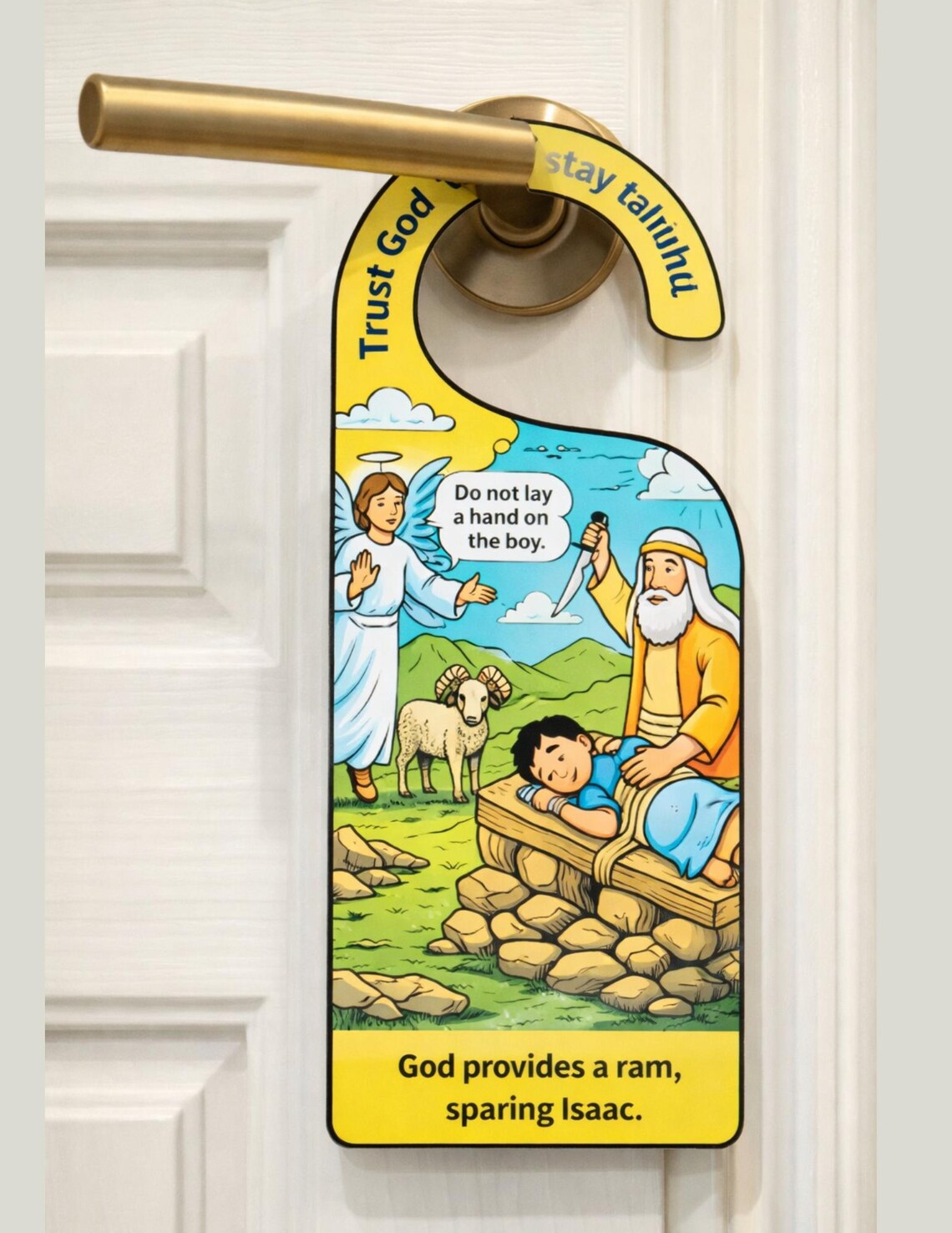 Abraham & Isaac Coloring Door Hanger | Genesis 22 Bible Story Printable ...
