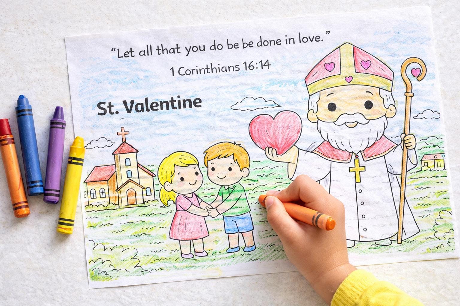 St Valentine Coloring Page | Catholic Saint Coloring for Kids | Bible ...