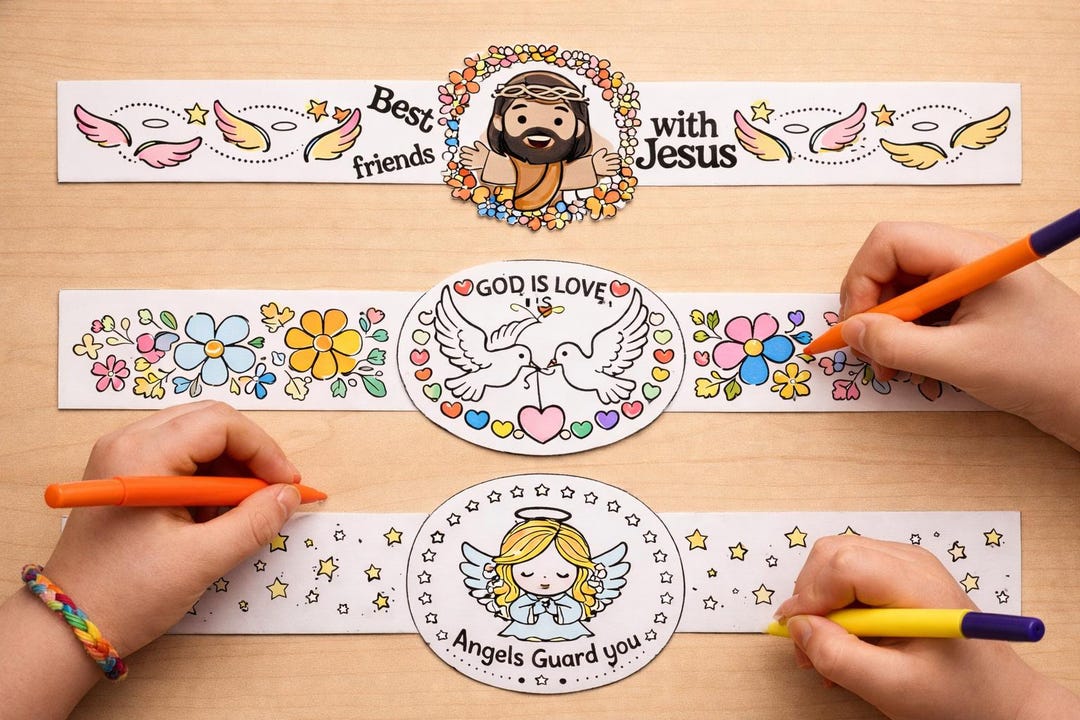 Bible Paper Bracelets Craft Printable, Best Friend With Jesus Bracelet ...