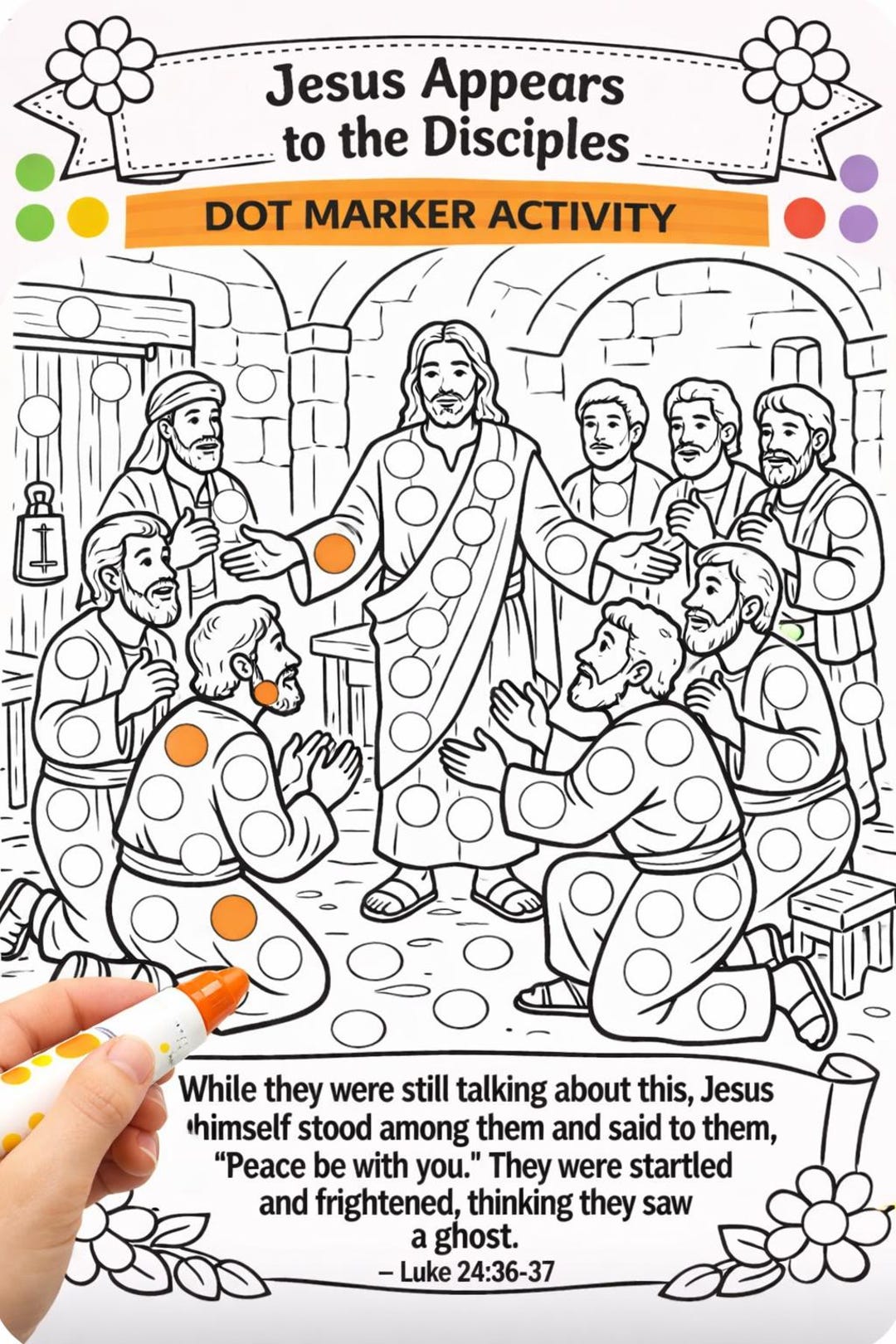 Jesus Appears to Disciples and Thomas Do a Dot Page, Jesus Appears to ...