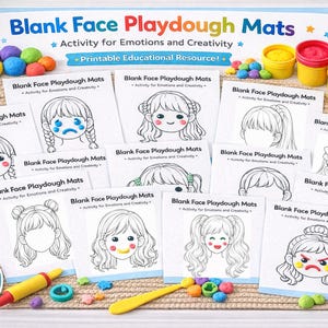 10 Blank Face Playdough Mats | Face Template PDF Blank Head Outline ...