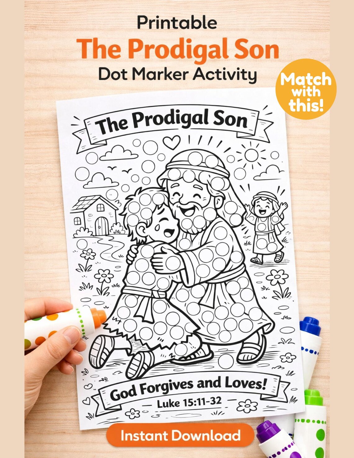 Jesus Heals Blind Man Dot Marker Activity | John 9:25 Bible Craft ...