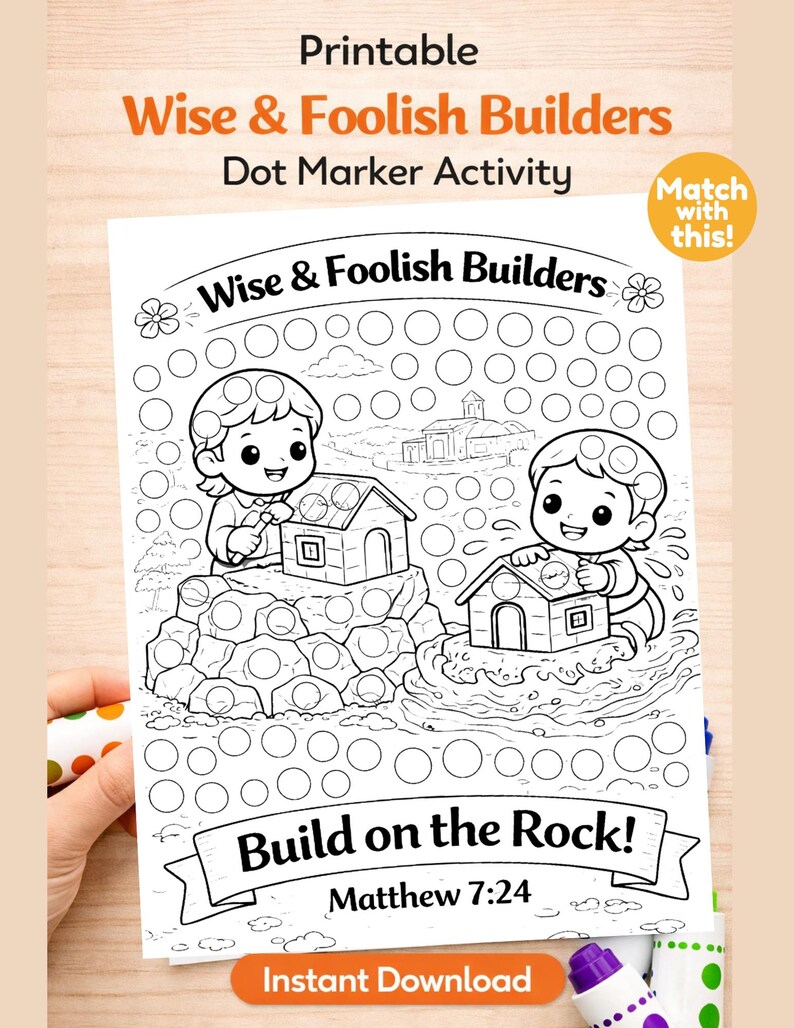Jesus Heals Blind Man Dot Printable and Coloring Page | Sunday School ...