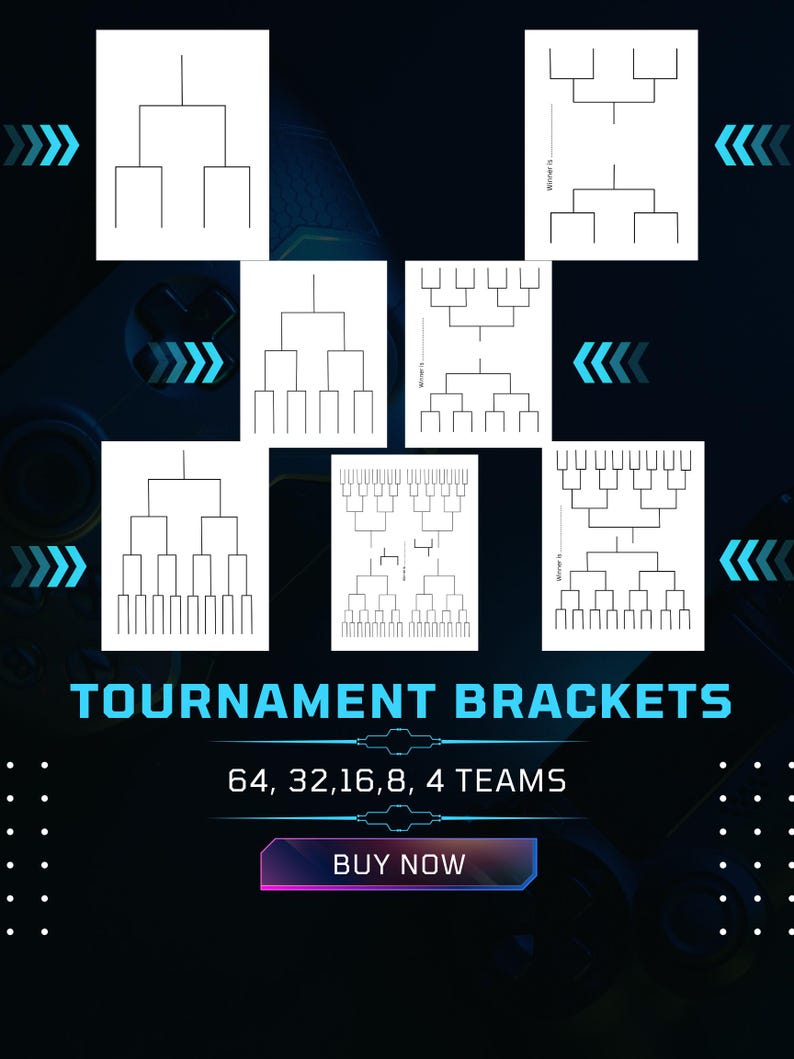 Printable Tournament Bracket Templates: Sports Championship - 4, 8, 16 ...