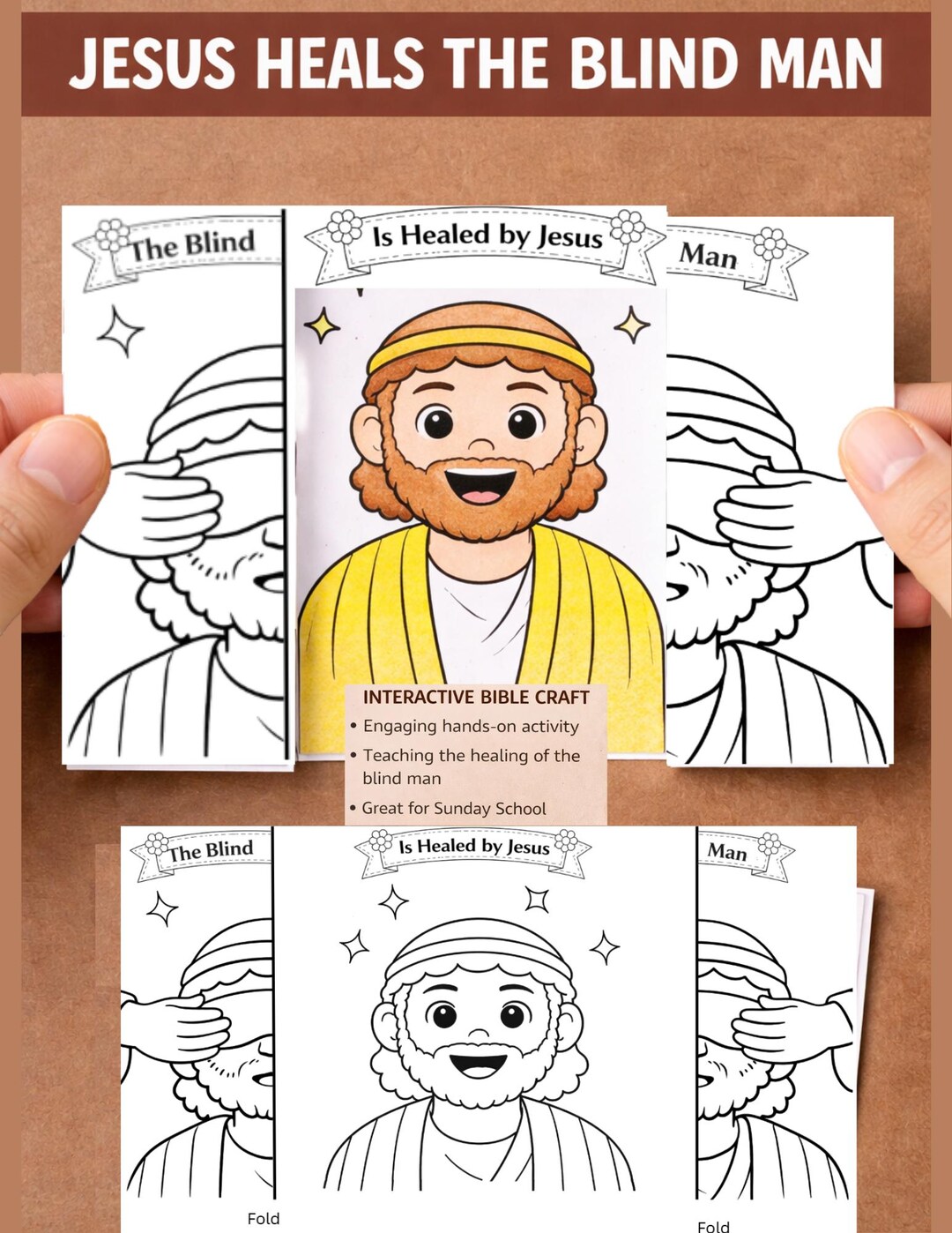 Jesus Heals Blind Man Craft | Bible Coloring Page (john 9:25) Digital ...