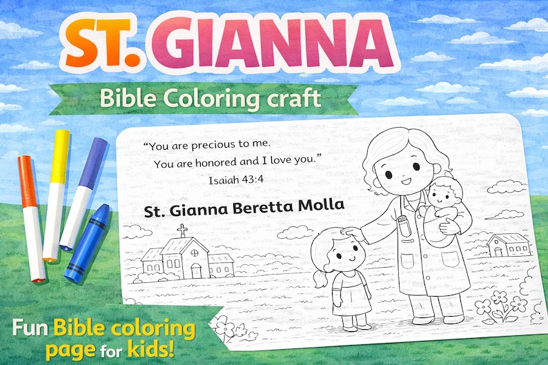 St Gianna Beretta Molla Coloring Page | Catholic Saint Coloring for ...