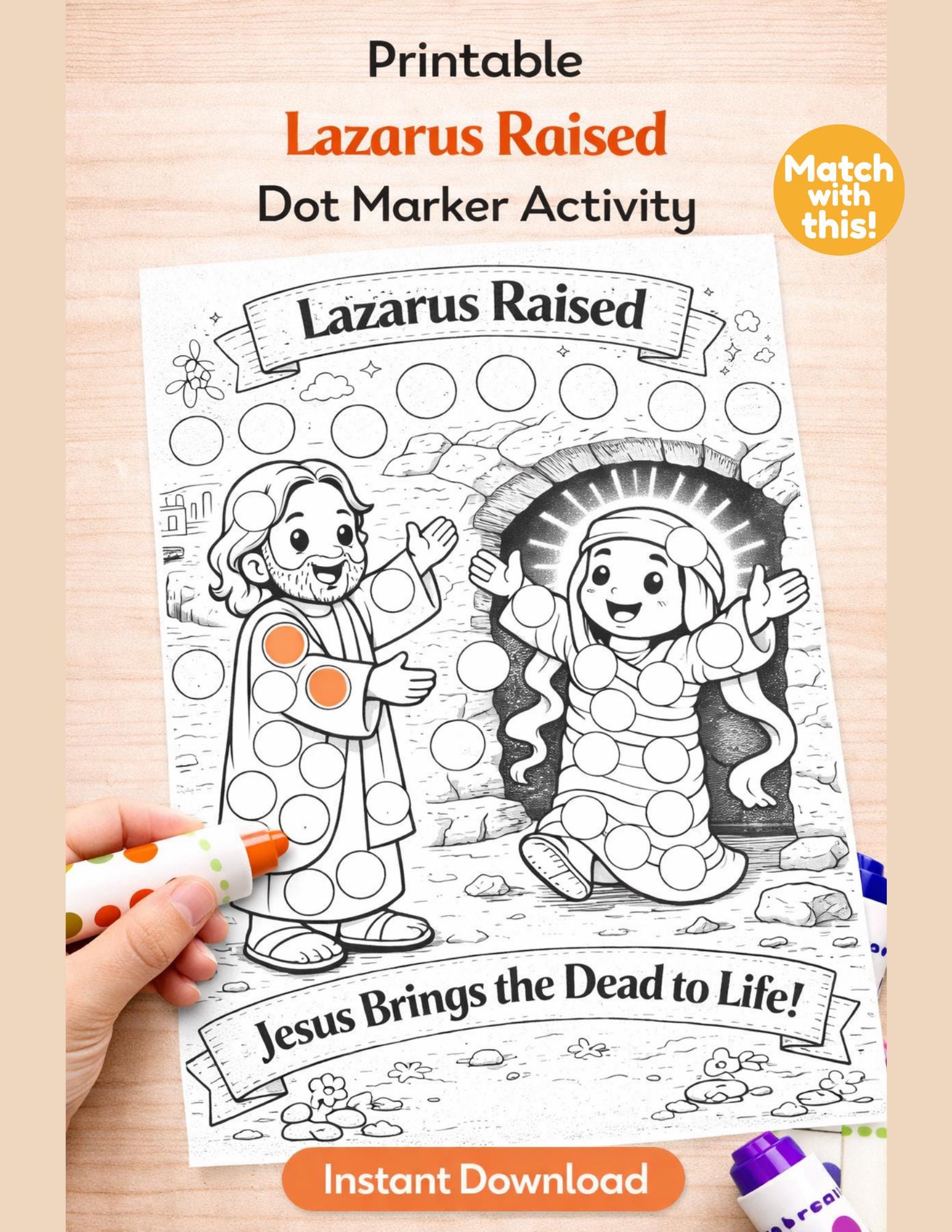 Adam and Eve Dot Marker Printable | Garden of Eden Bible Craft (digital ...
