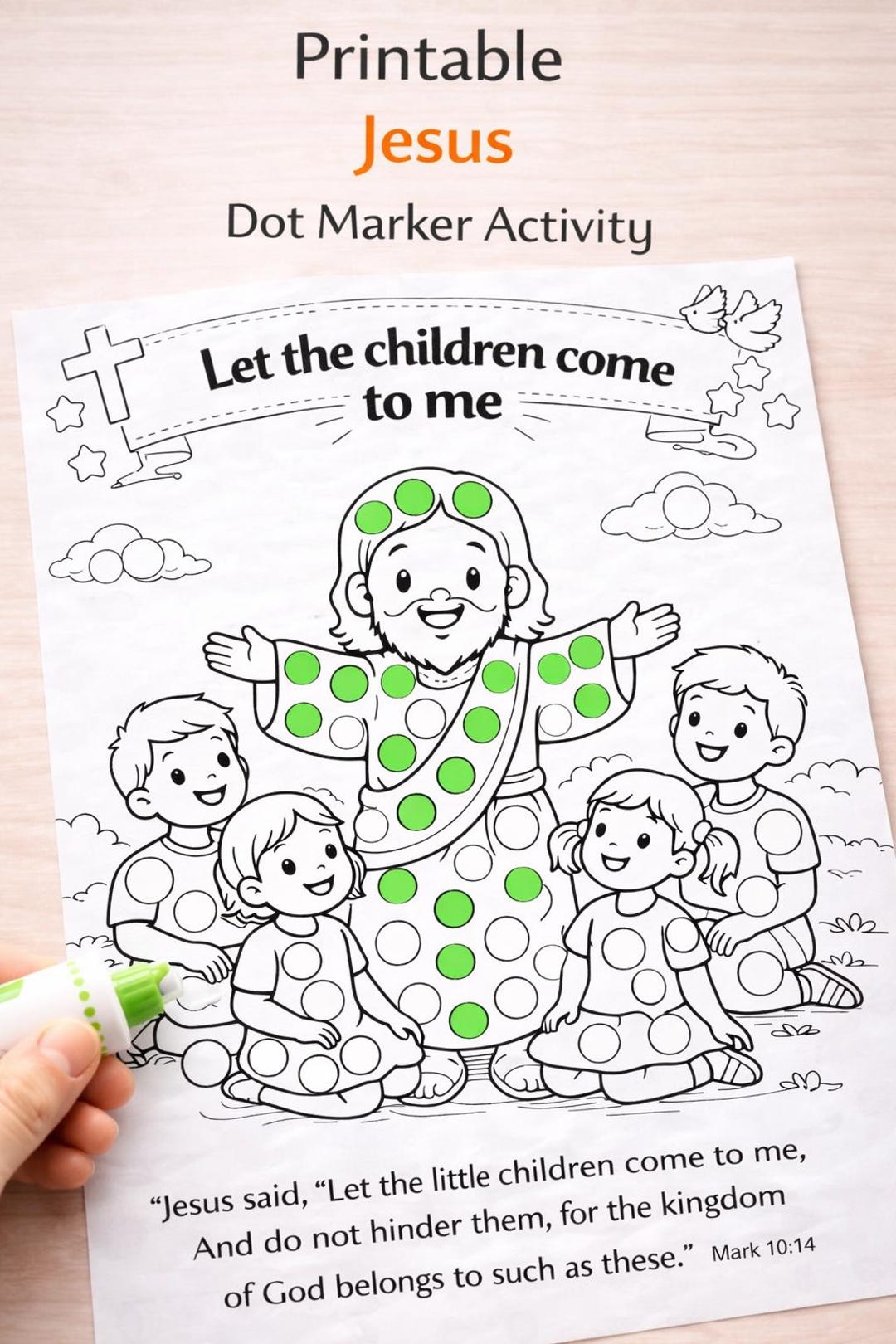 Let the Children Come to Me Jesus Bible Dot Marker ,sunday School Craft ...