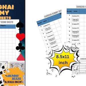 Shanghai Rummy Score Sheets - Etsy