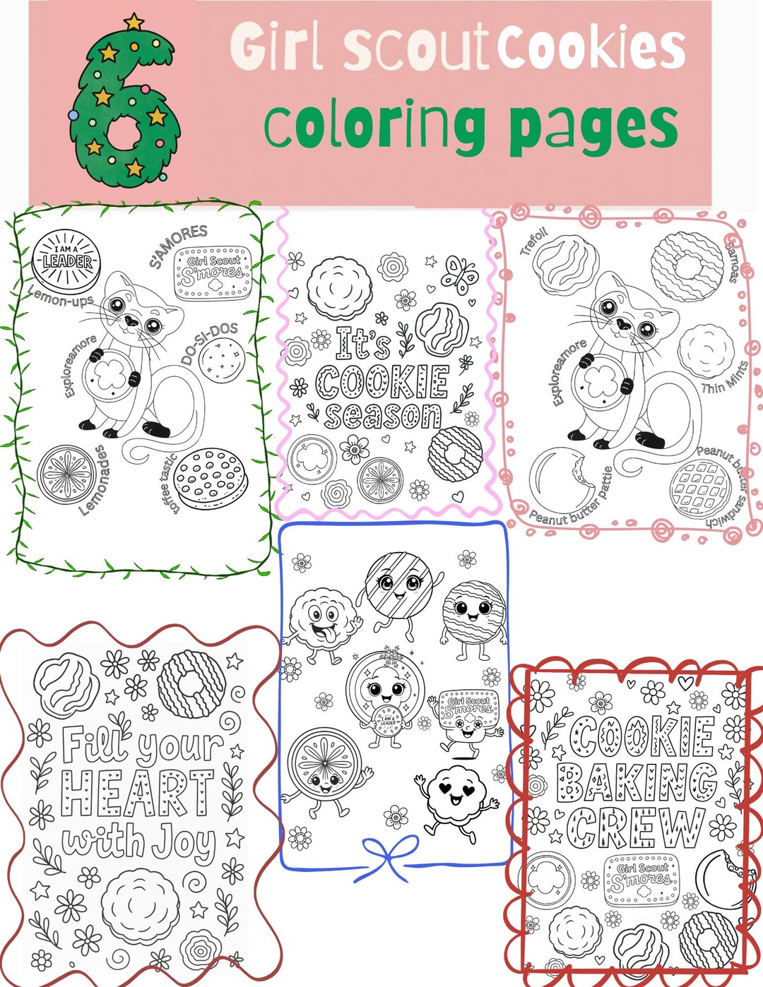 Scout Cookies Coloring Pages: Troop Activity, Values Learning (digital ...