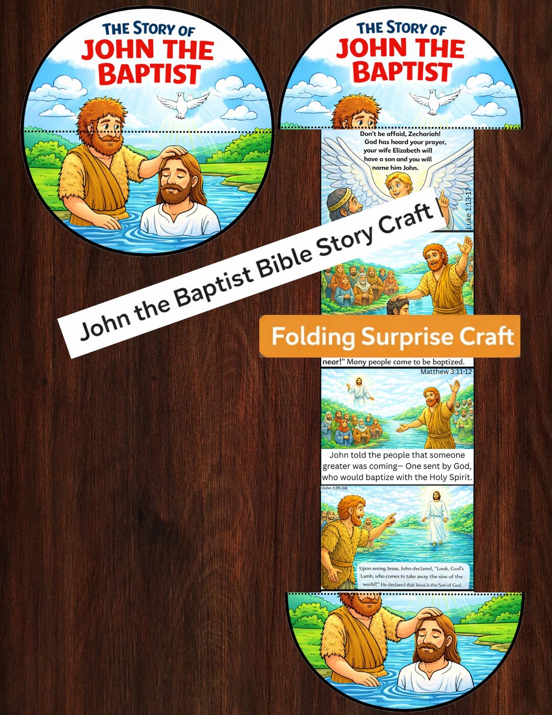 John the Baptist Bible Story Craft, Folding Surprise Activity (PDF ...