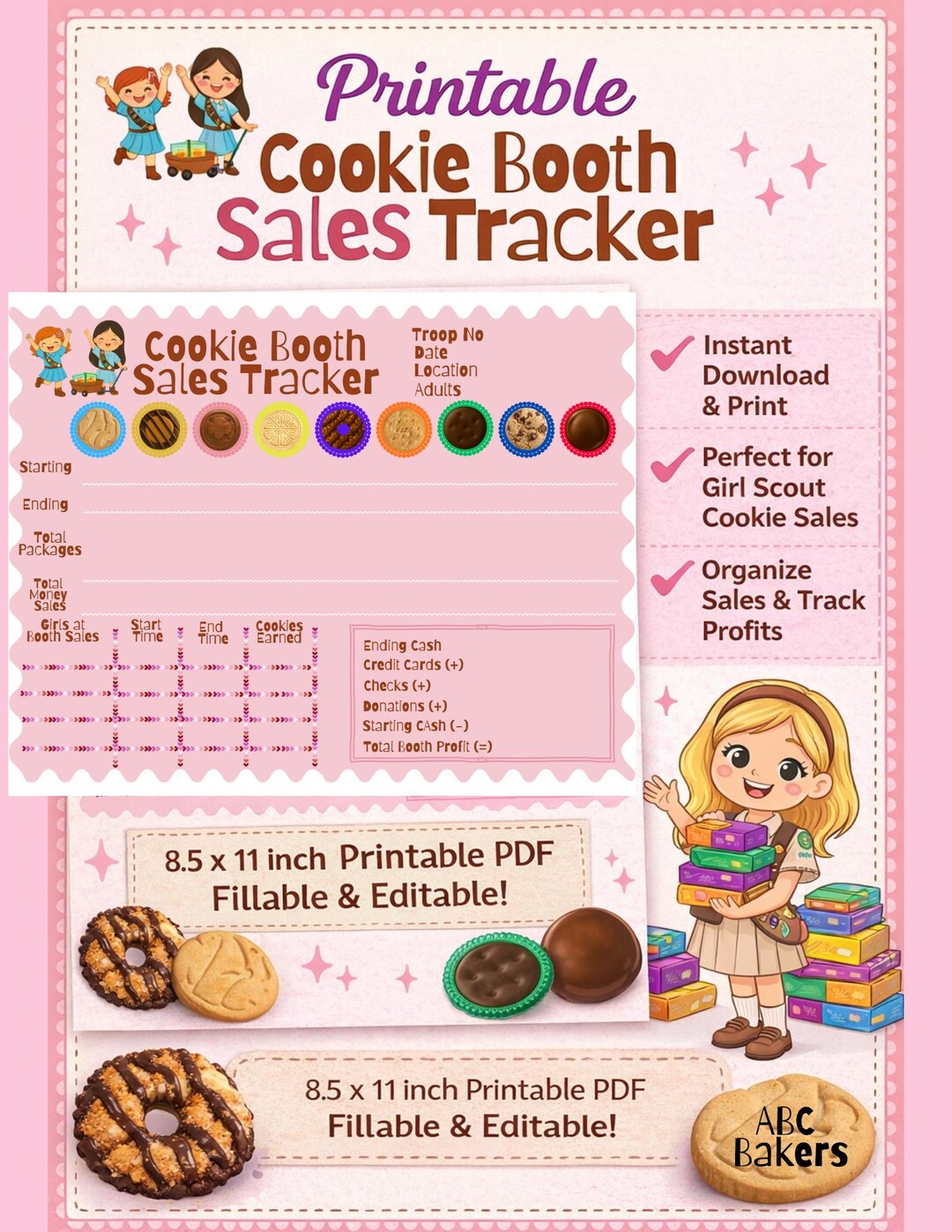 2026 Cookie Booth Sales Tracker (ABC Bakers Version), Cookie Booth ...