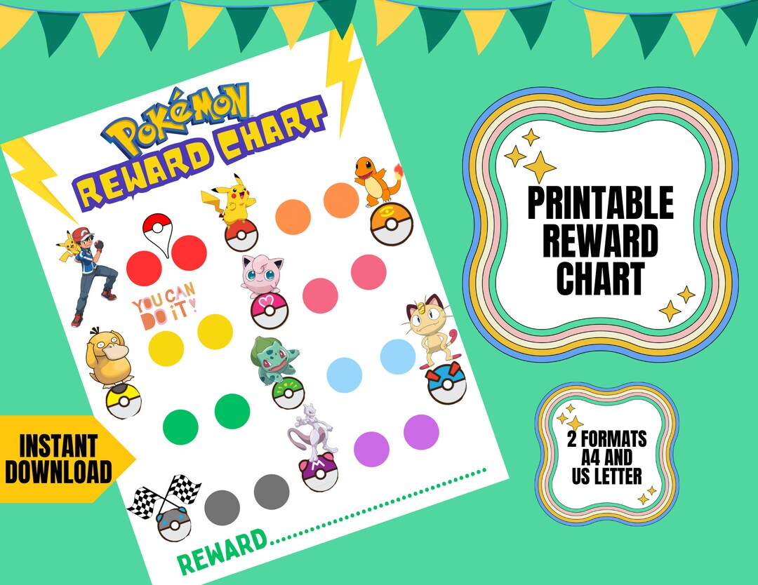 POKEMON Reward Chart Printable POKEMON Behavior Chart Daily Chore Chart ...