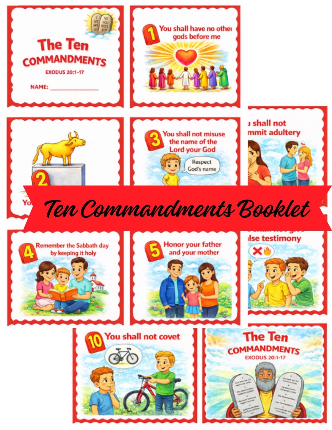 Ten Commandments Booklet |the Ten Commandments Coloring Pages |old ...