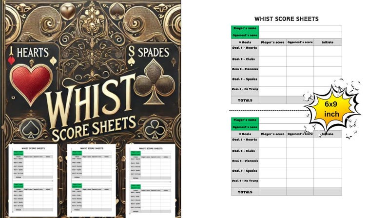 Whist Score Sheets - Etsy