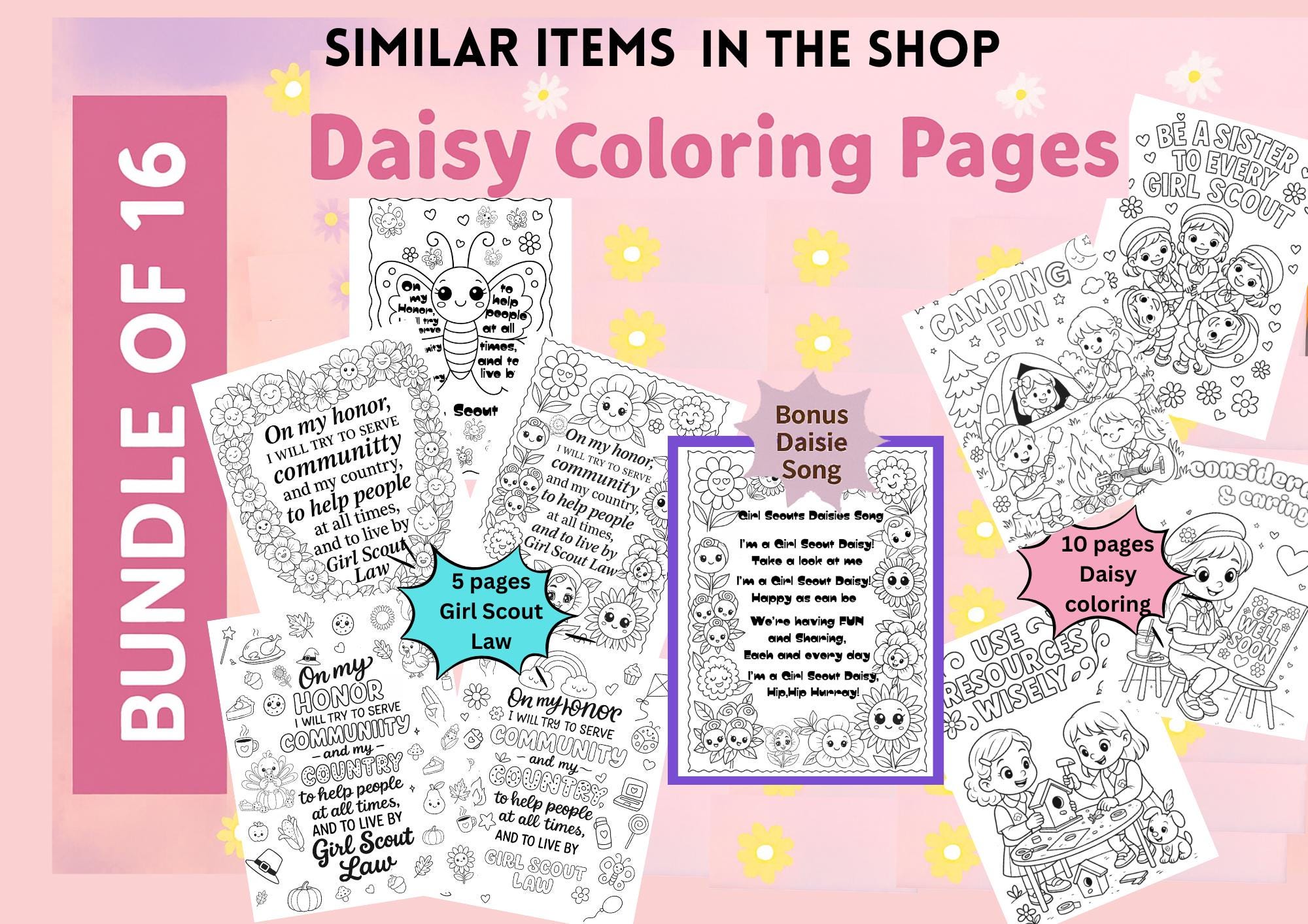 Daisy Petal Challenge | Girl Scout Law With Daisies | Activity Petals ...