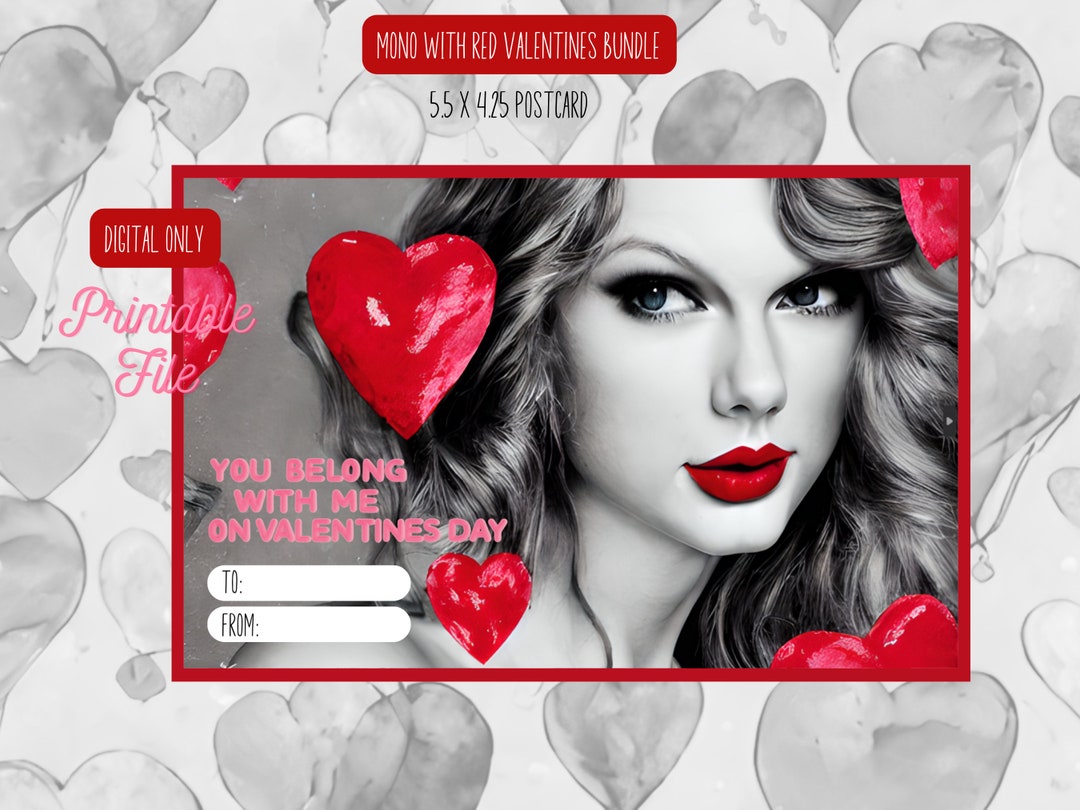Taylor Swift Digital Valentines Day Card Printable File You Belong With ...