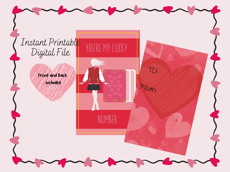 Lucky 13 Taylor Swift and Travis Kelce Inspired Valentines Day Card ...