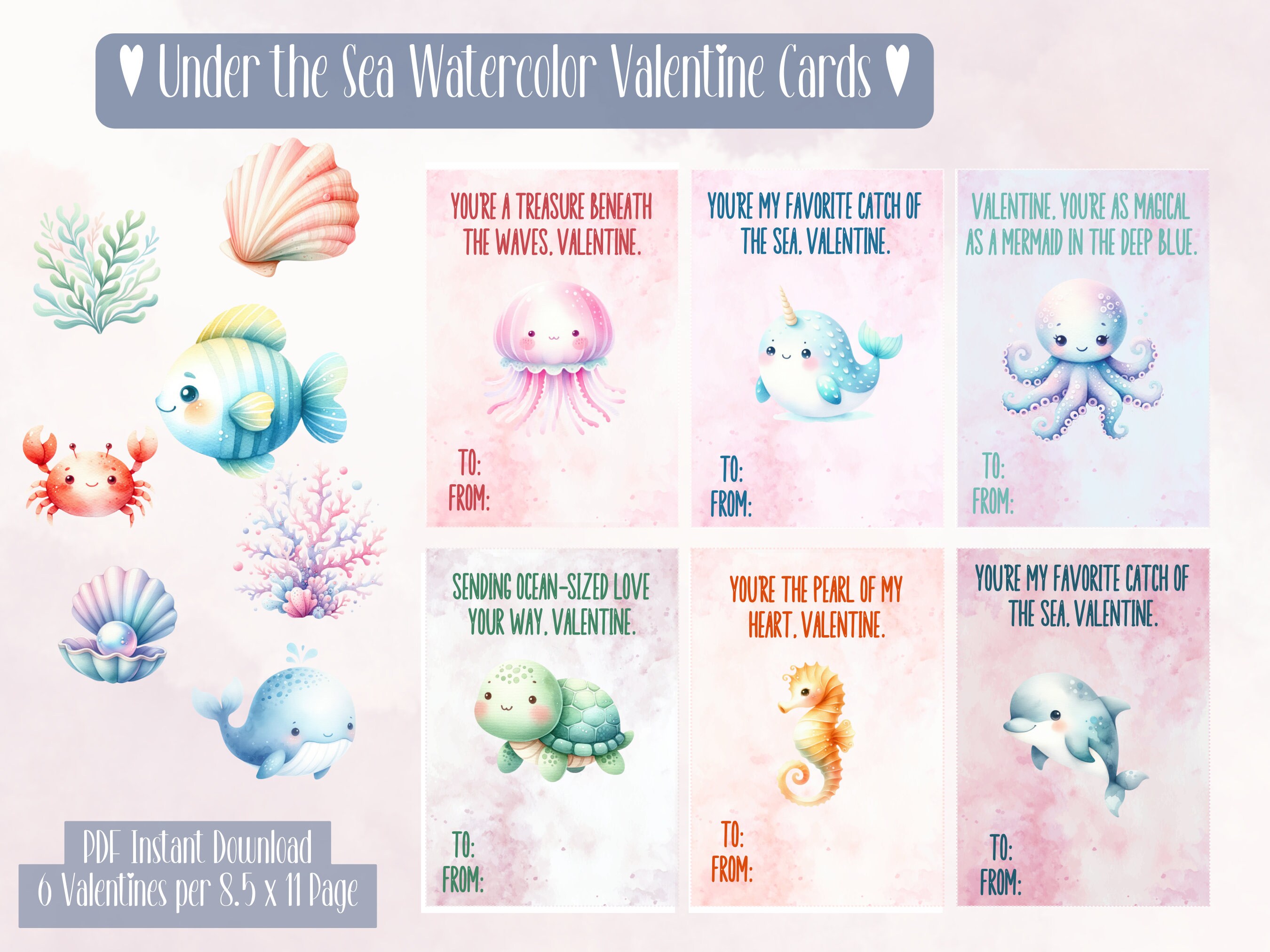 Under the Sea Valentine's Day Printables: Spread Love With Easy-to-use ...