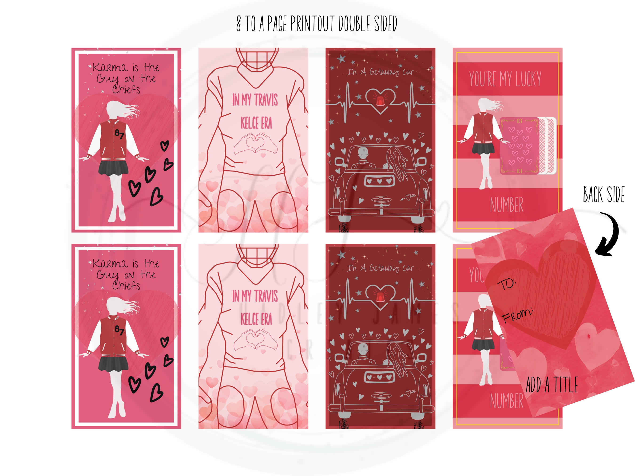 Taylor Swift and Travis Kelce Inspired Valentines Day Cards Printable ...