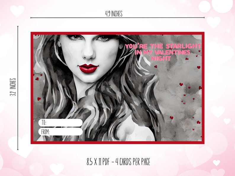 Taylor Swift Digital Valentines Day Card Printable File starlight in My ...