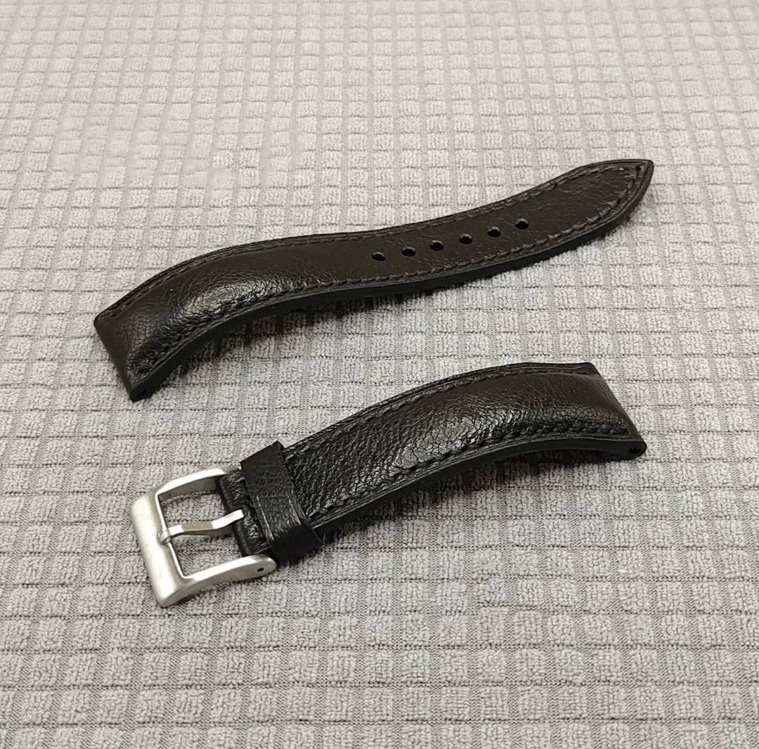 Cheche-g008 Black Cow Leather Original Texture Watch Strap Custom 17mm ...