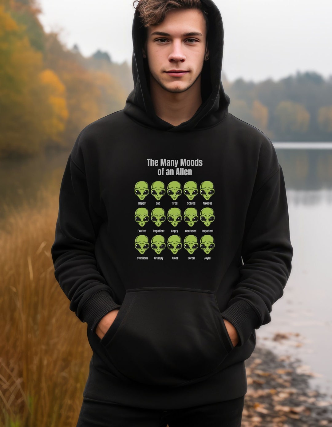 The Many Moods of an Alien Unisex Heavy Blend™ Hooded Sweatshirt Alien ...