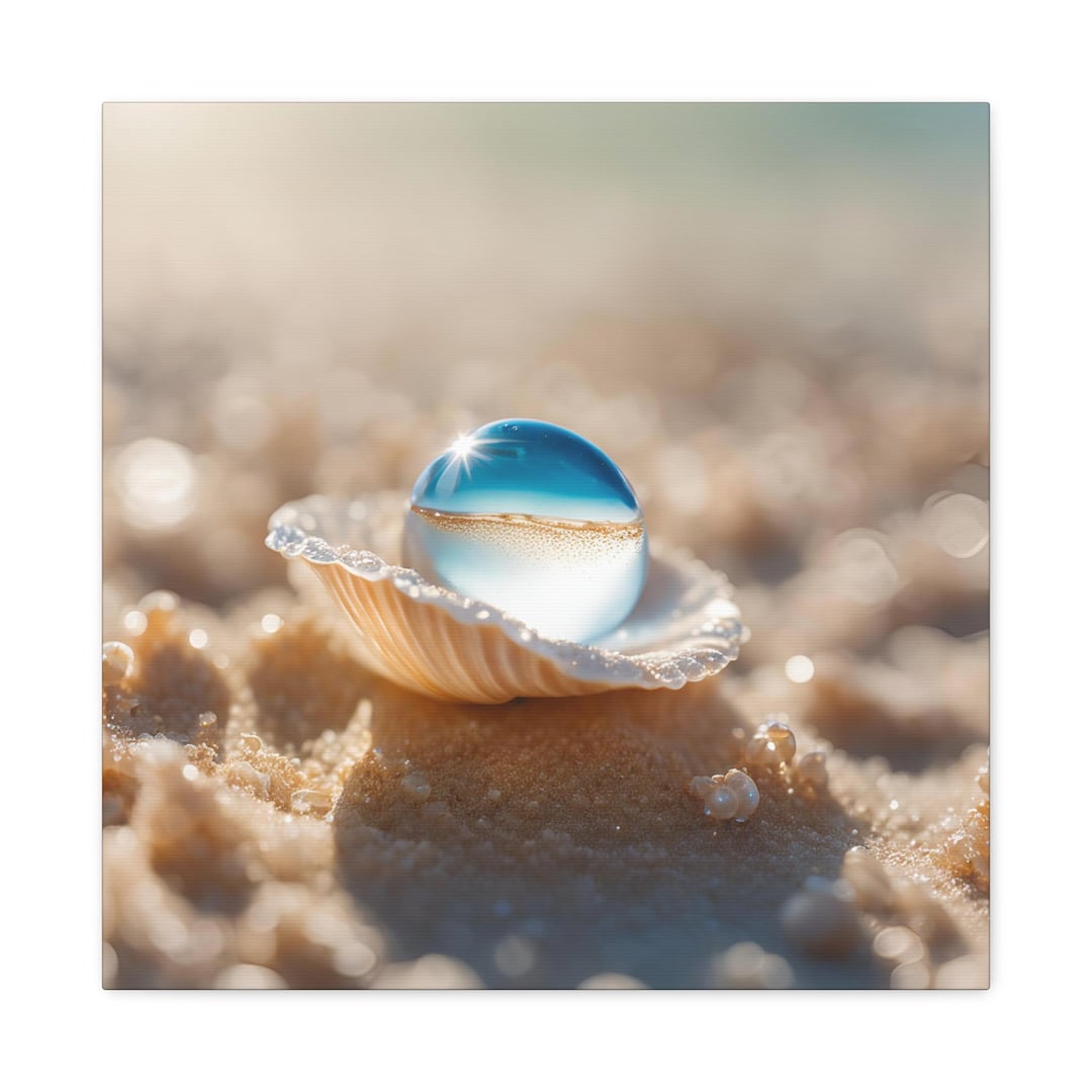 Seashell Ocean Pearl Dew Drop Art, Ocean Inspired Beach Decor, Coastal ...