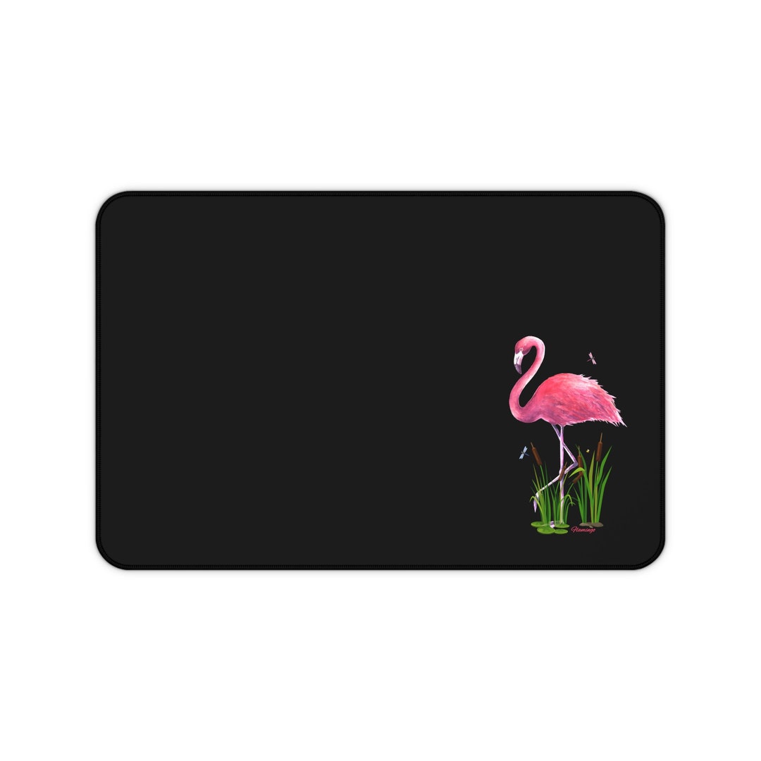 Classic Black and Gorgeous Pink Flamingo Desk Mat Refresh Your Office ...