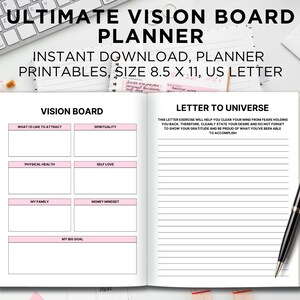 Vision Board Planner, Instant Download Vision Board Planner, Dream Life ...