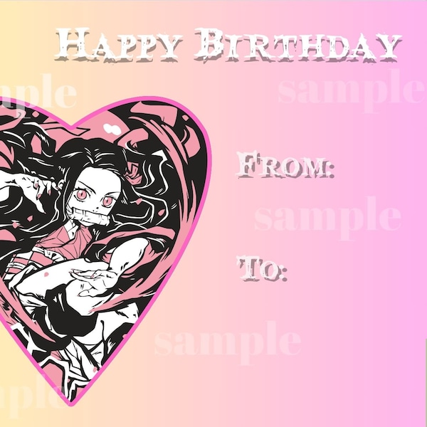 Birthday Card Nezuko - Etsy