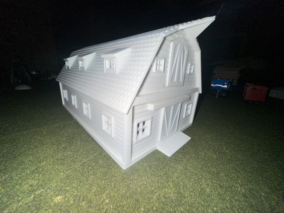 HO Scale Large Barn / Farm Shop Building 1:87 Paintable White Country ...