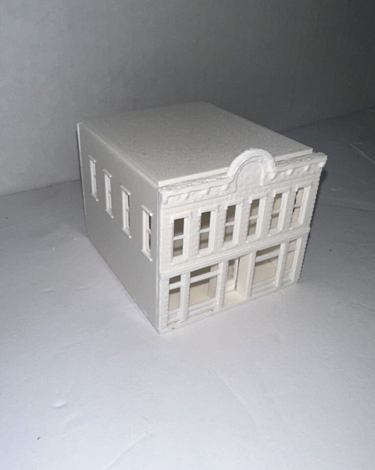 N Scale Bank / Financial Building White Detailed Model 1:160 Scale Two ...