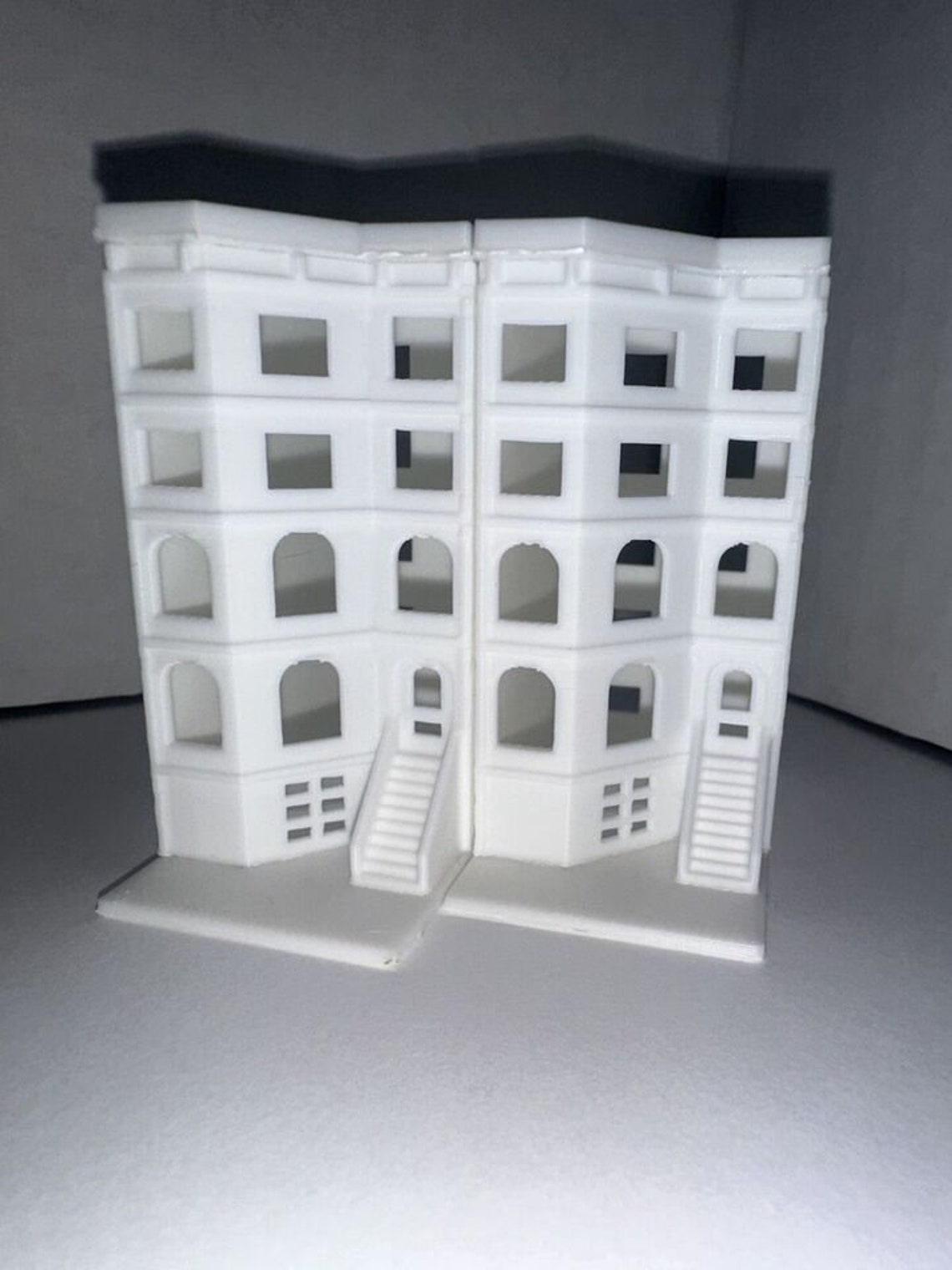 Z - Scale Townhouse (2 Pack) City Buildings 1:220 White Unpainted Urban ...