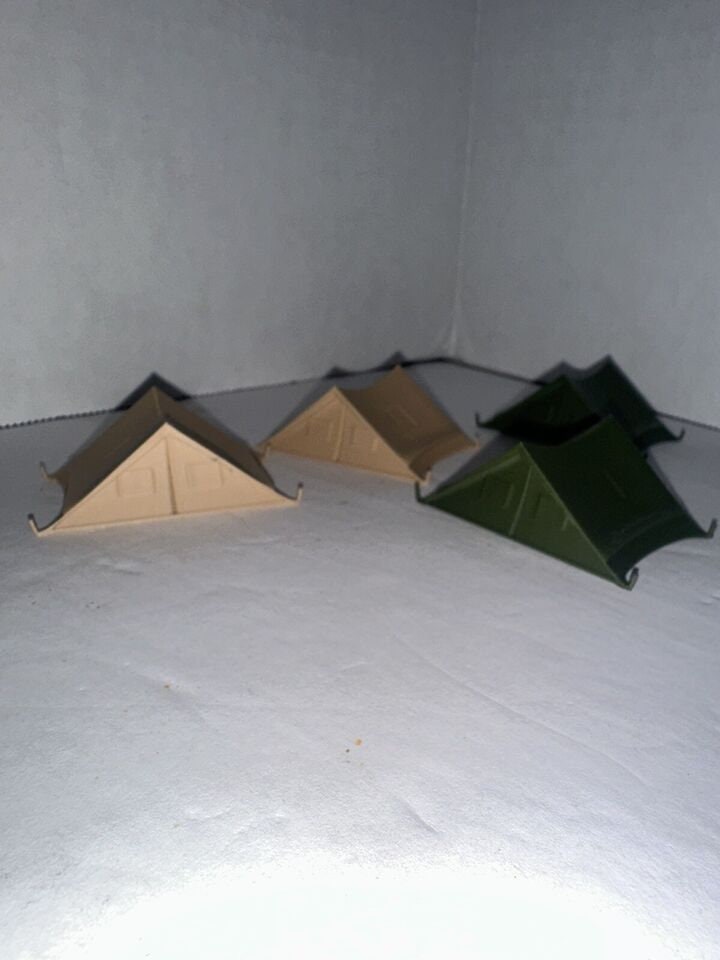 HO Scale Camping Tents 4-pack Army / Military Colors 1:87 Camp Scenery ...