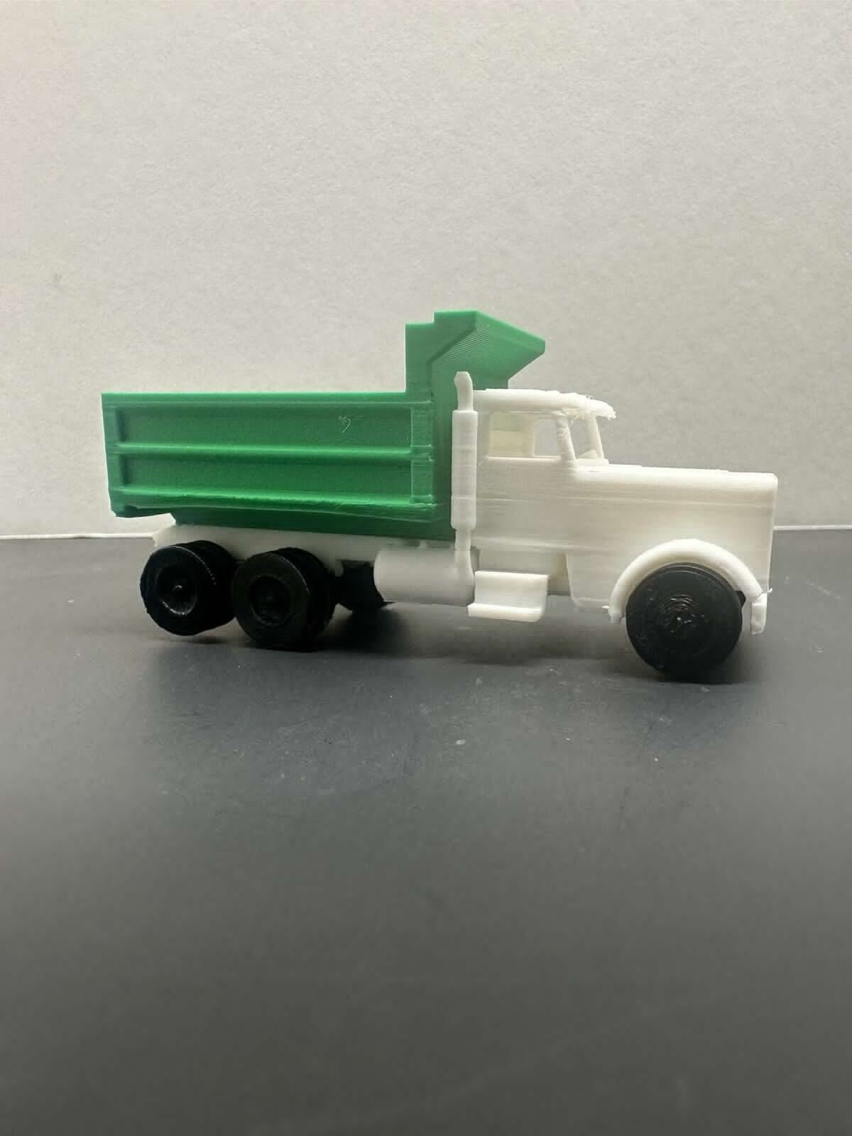 HO Scale Dump Truck Tandem Axle Construction Vehicle White 1:87 Semi ...