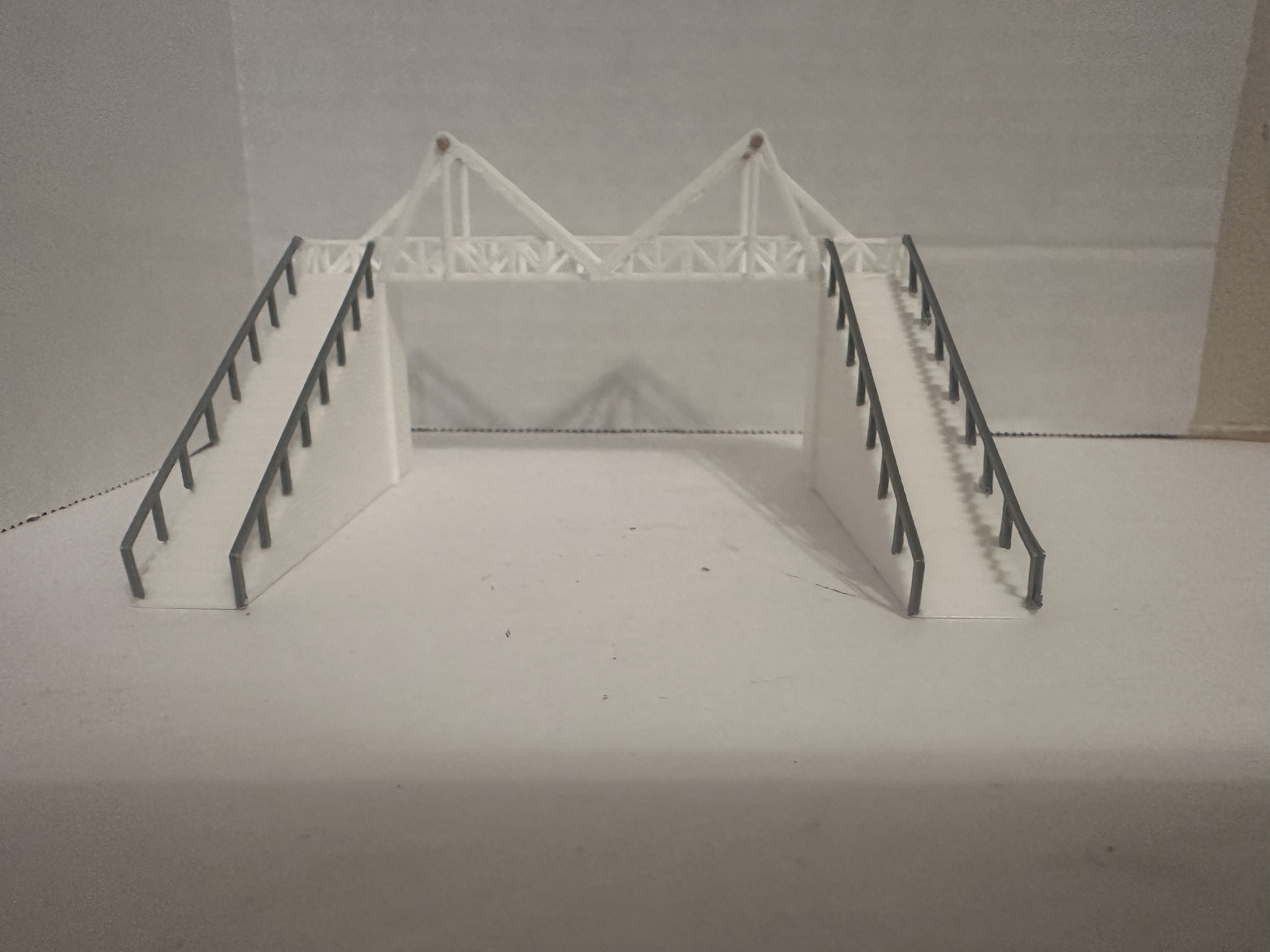N - Scale Pedestrian Bridge / Walkway for Double Tracks! 1:160 Detailed ...