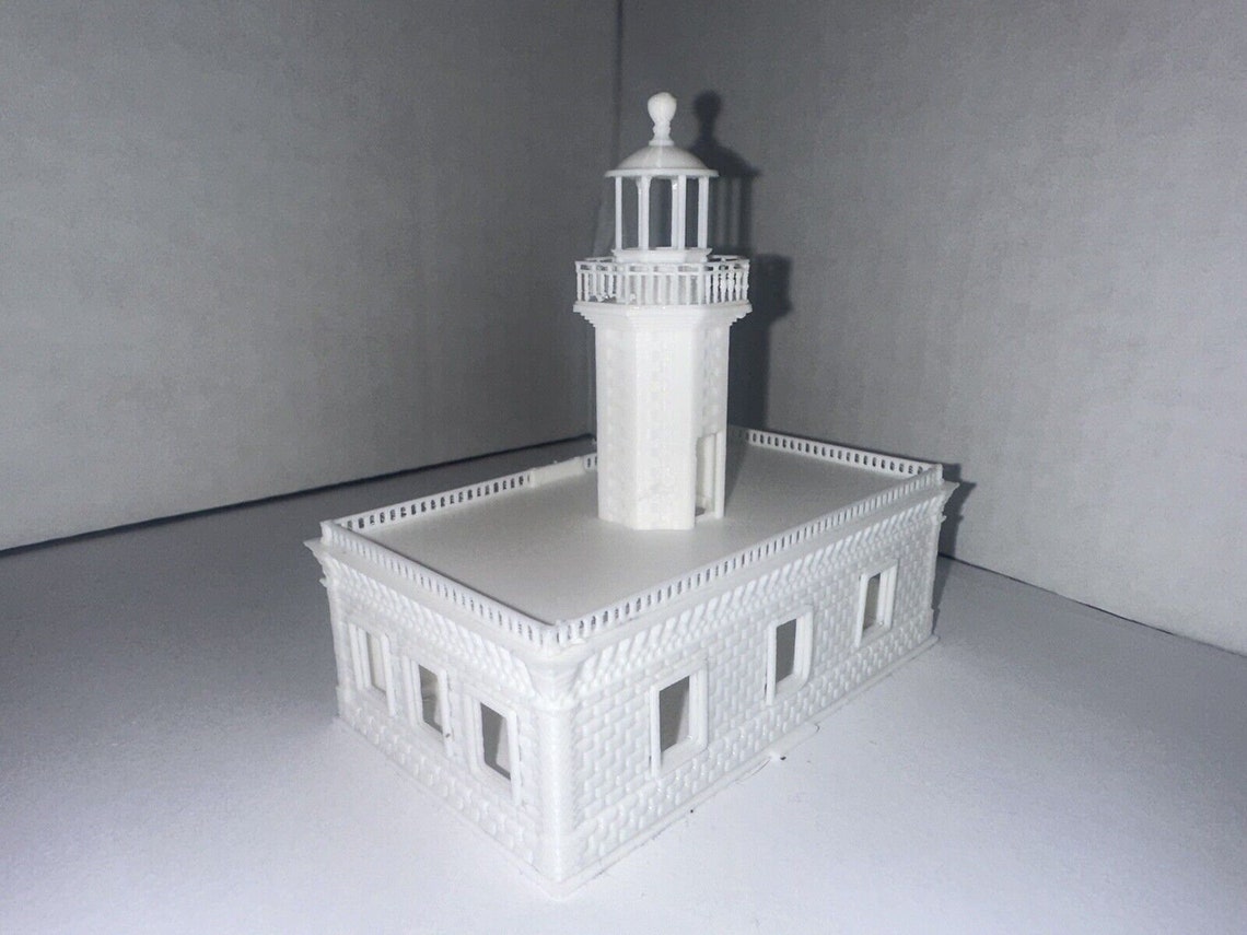 N Scale Lighthouse Nautical Classic Building 1:160 High Detail White ...
